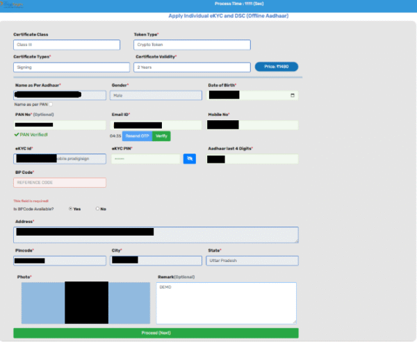 How to Apply Aadhaar Based DSC (Digital Signature) in Prodigisign CA ...
