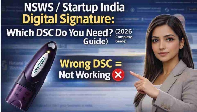 NSWS & Startup India Digital Signature: Which DSC Do You Need? (2026 ...